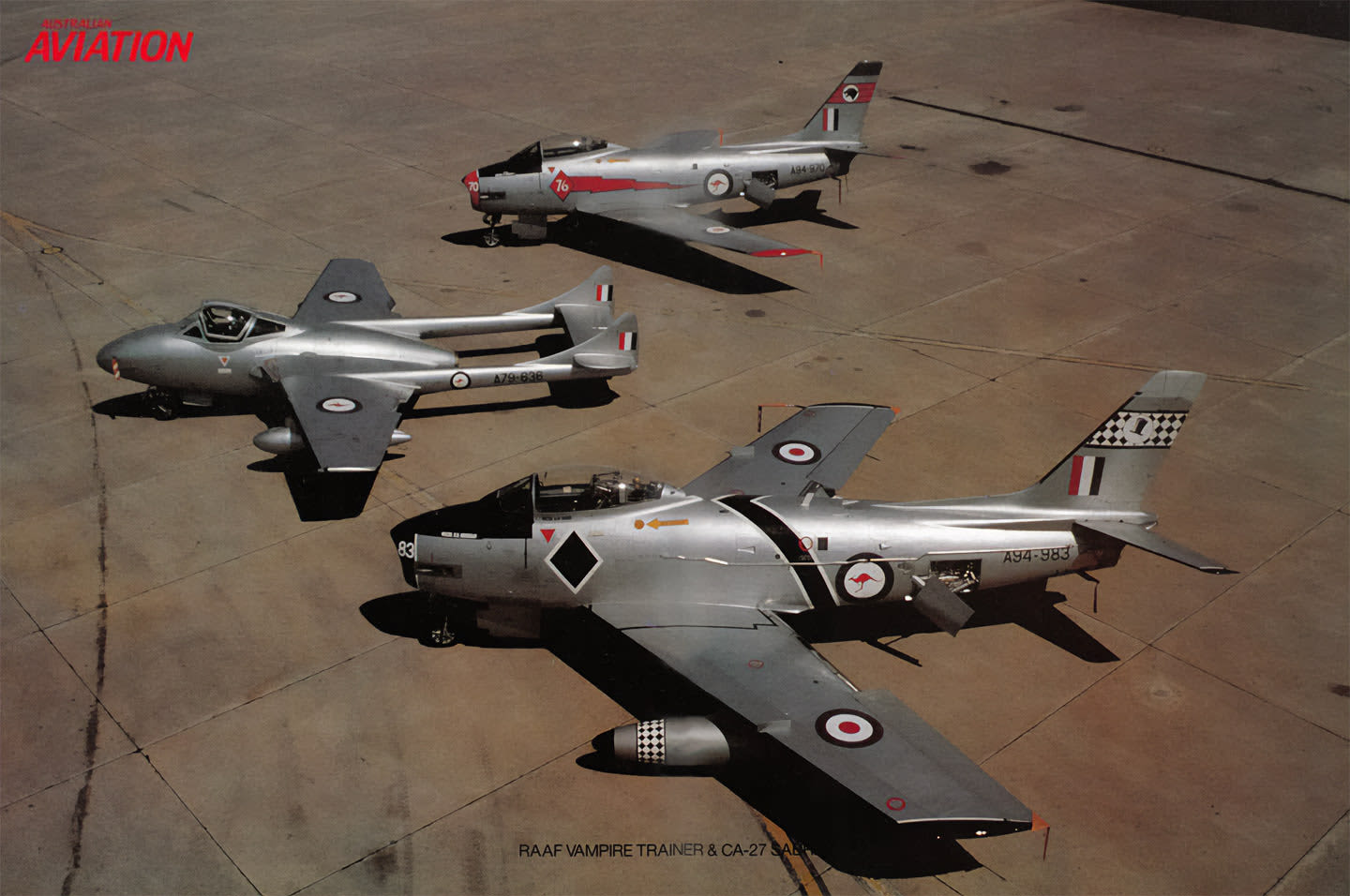 Centrespread-CA-27 Sabre & DH Vampire Trainer – Australian Aviation